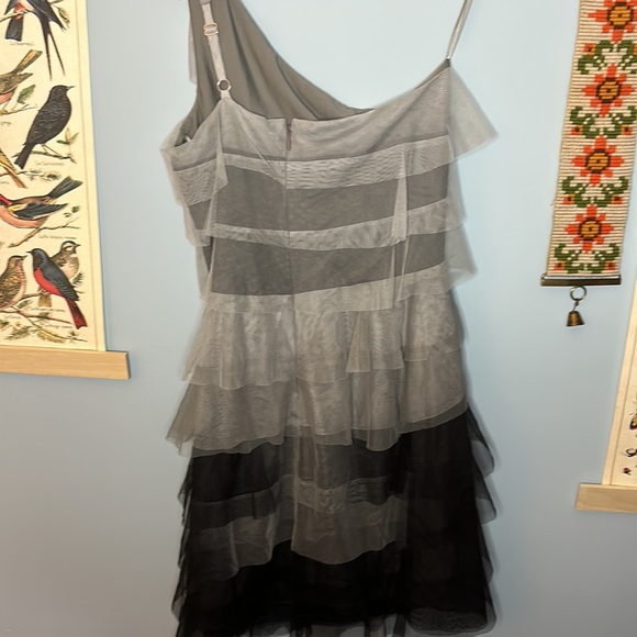 BCBGMaxAzria | Dresses | New Bcbgmaxazria Blackwhite Poly Monica Tiered ...